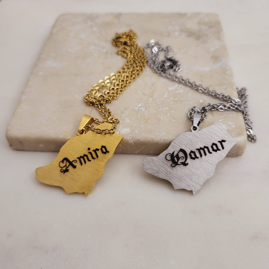 CUSTOMIZED Saudi Arabian Map Pendant Necklace Jewelry for Him and Her ...