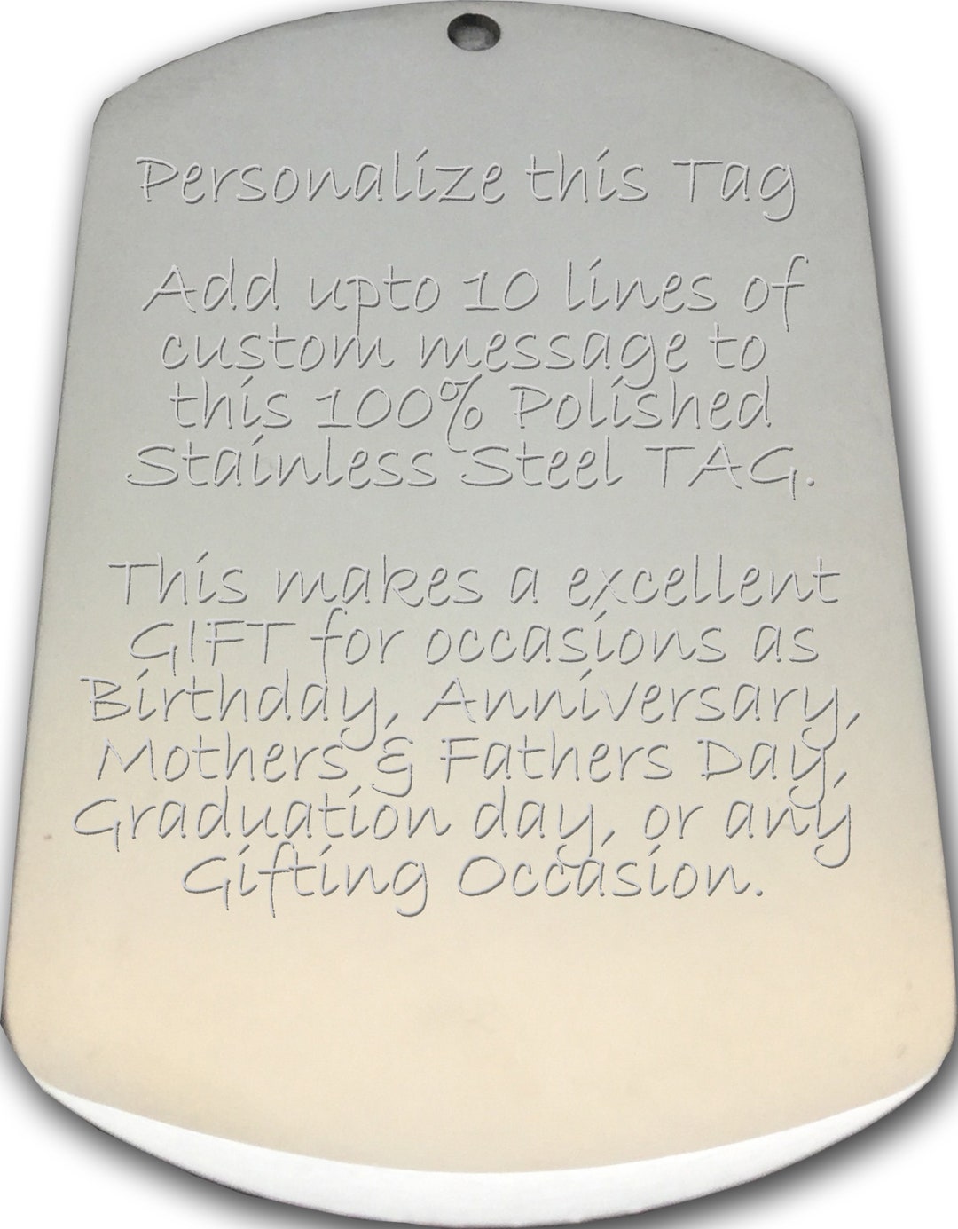 Personalized Dog Tag for Men With Engraved 10 Lines / 180 Letters ...
