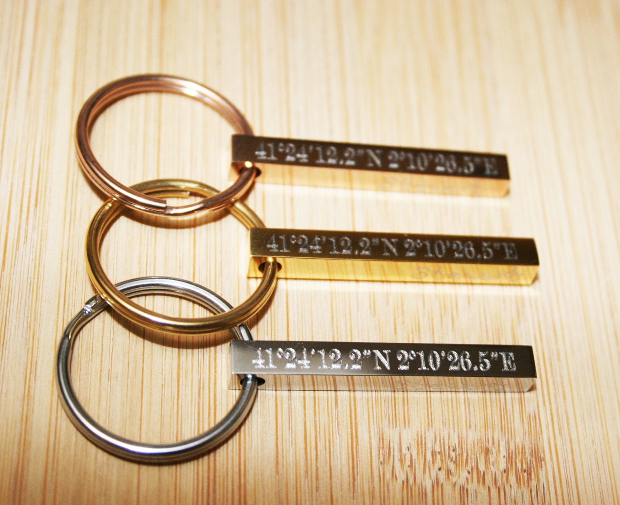 Engraved Bar Key Chain. Personalized 1 to 4 Sided Bar KeyChain | Four ...