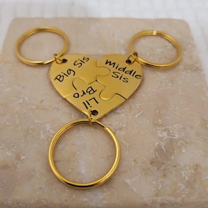 Keychain for 2/3/4/5/6 Best Friends BFF, Family Friendship Love Key ...