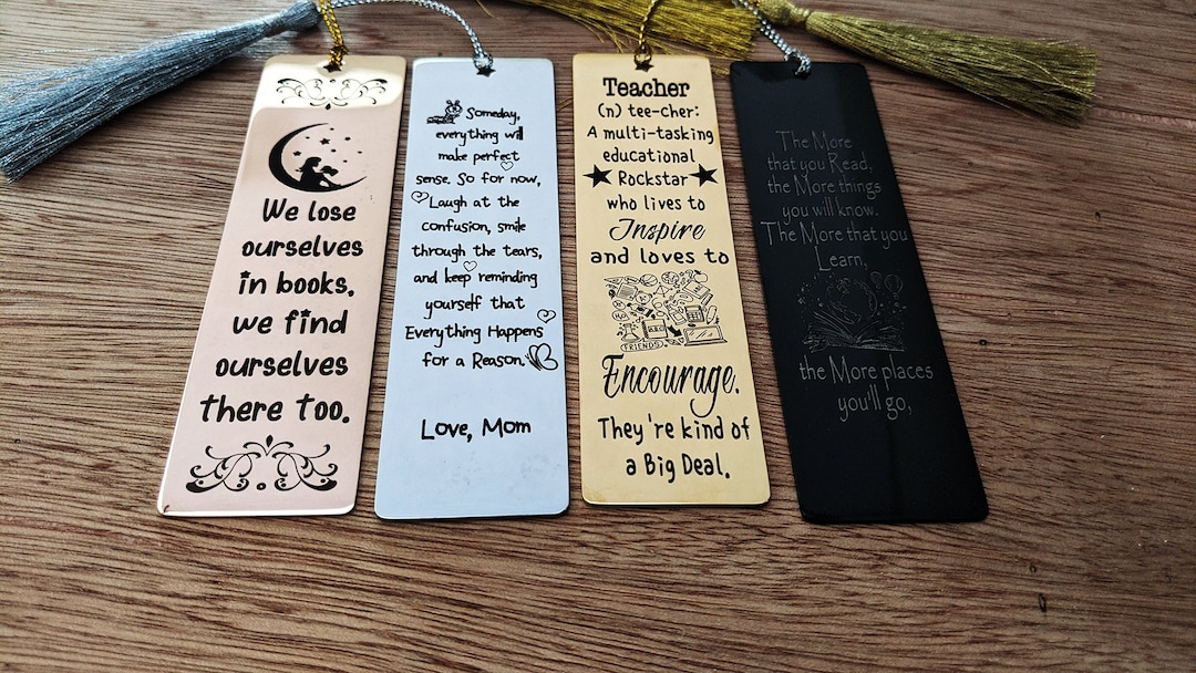 Logo or Custom Graphic Bookmark Metal Bookmark, Personalized Bookmark ...
