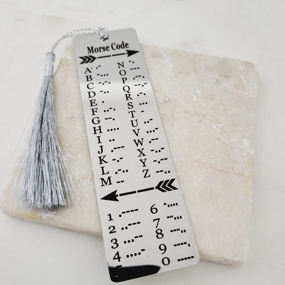 Morsecode Chart Book Mark Gift Morse Code Reference METAL Bookmark for ...