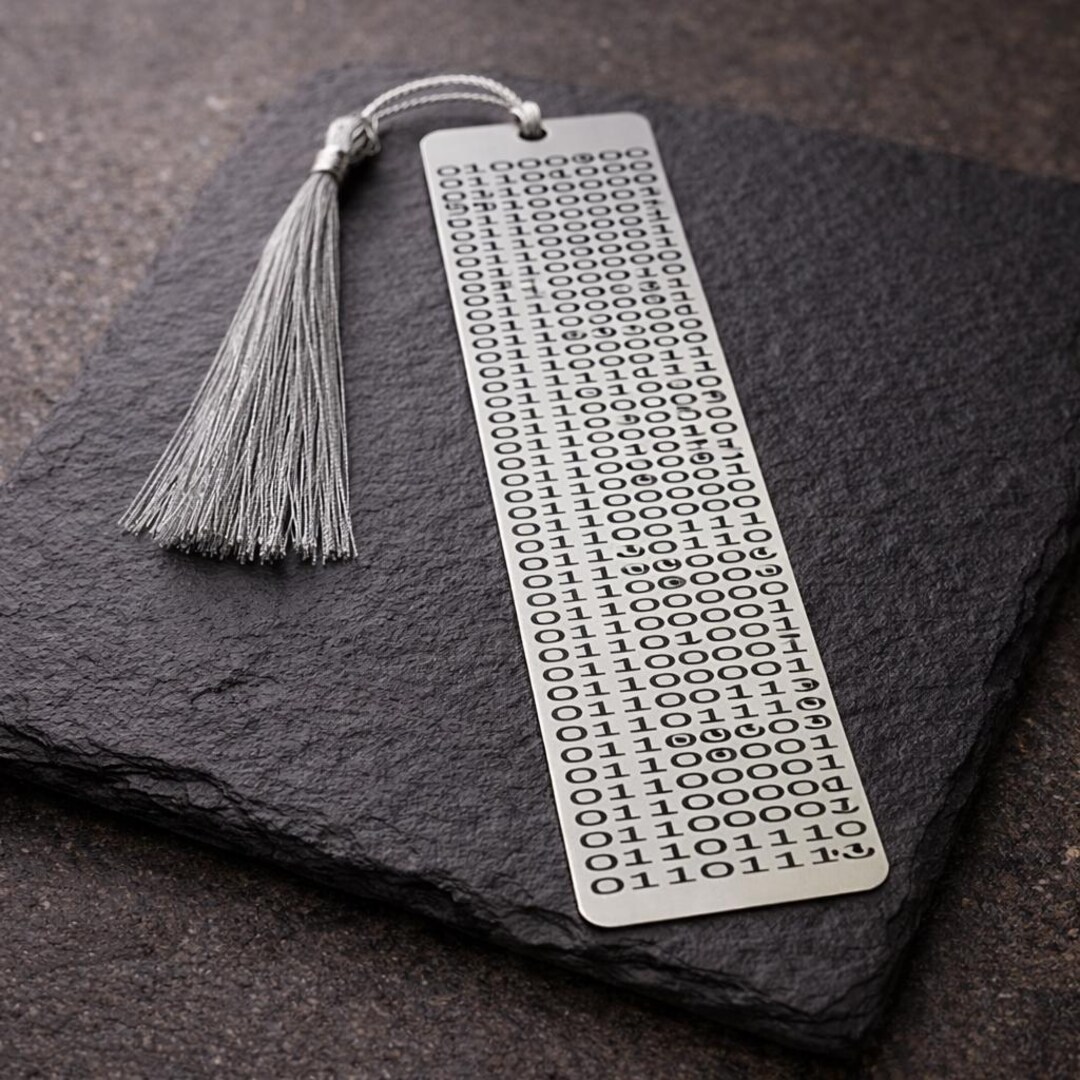 Your Custom Binary Code Text on the Bookmark. Your Secret Message Gift ...