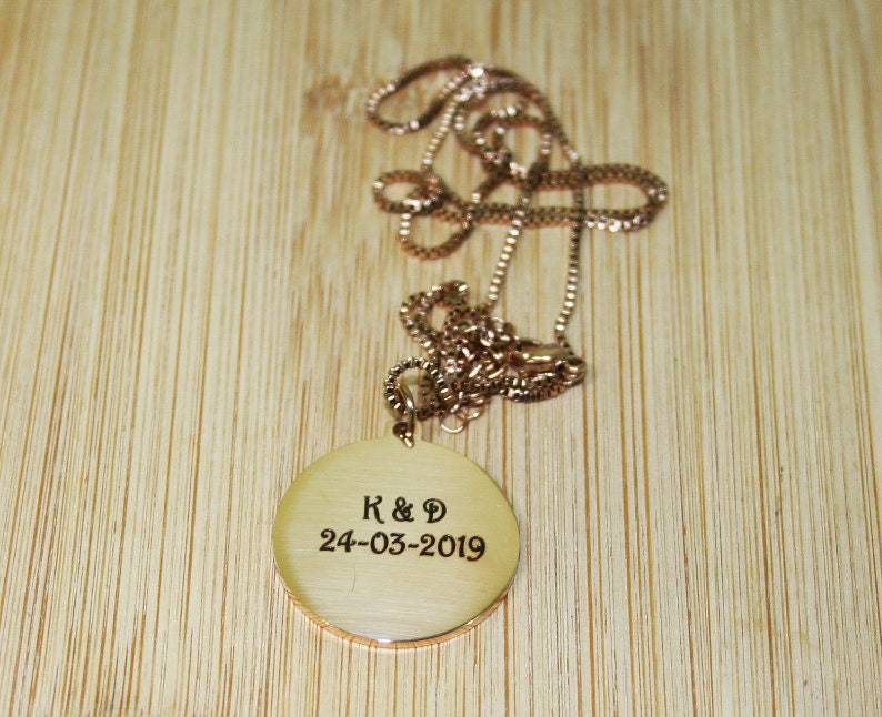 Custom round pendant Necklace Women's circle Necklace | Etsy