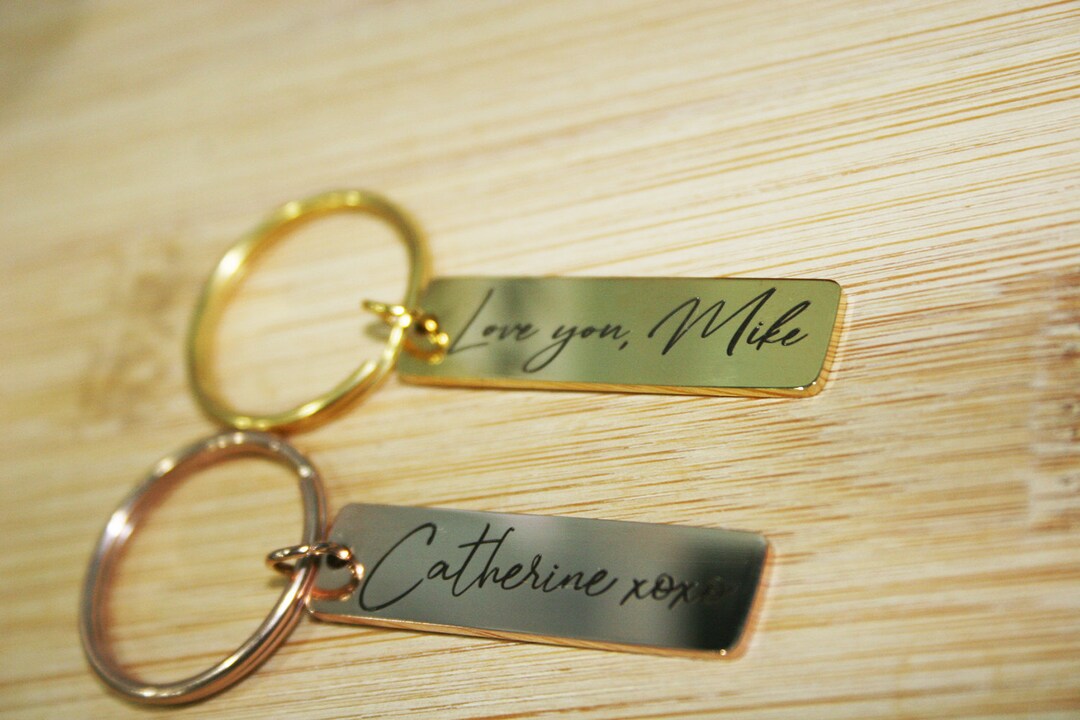 Signature Key Chain-actual Handwriting-laser Engraved-brushed Stainless ...