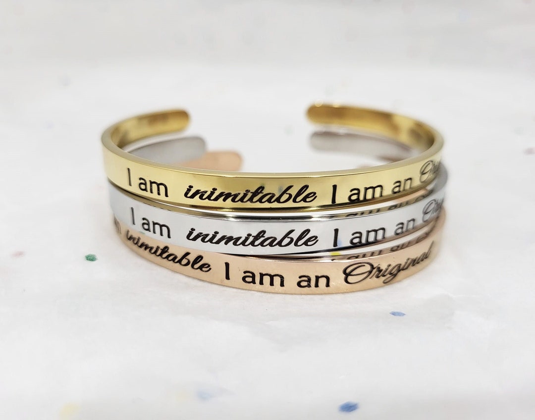 I Am Inimitable I Am an Original - Inspirational Bracelet Gifts - Etsy
