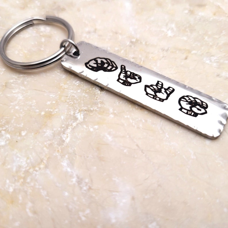 Custom Sign Language Keychain Personalized ASL Key Chains - Etsy
