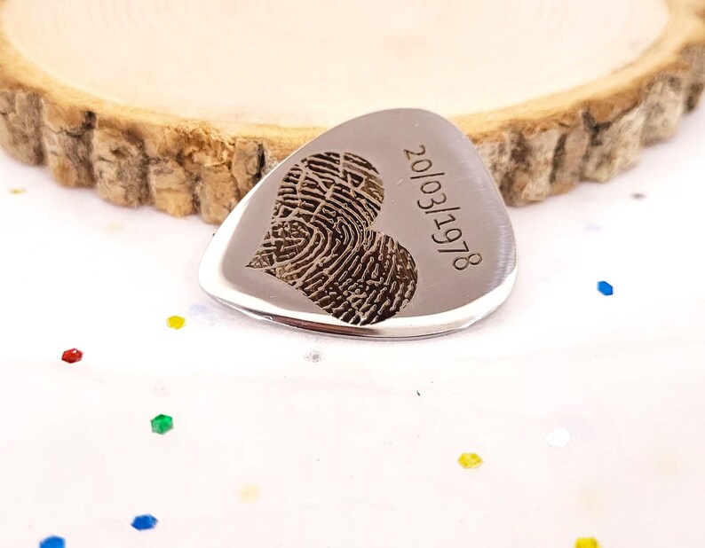 Actual Fingerprint POCKET TOKENS Engraved Guitar Pick | Custom Guitar ...