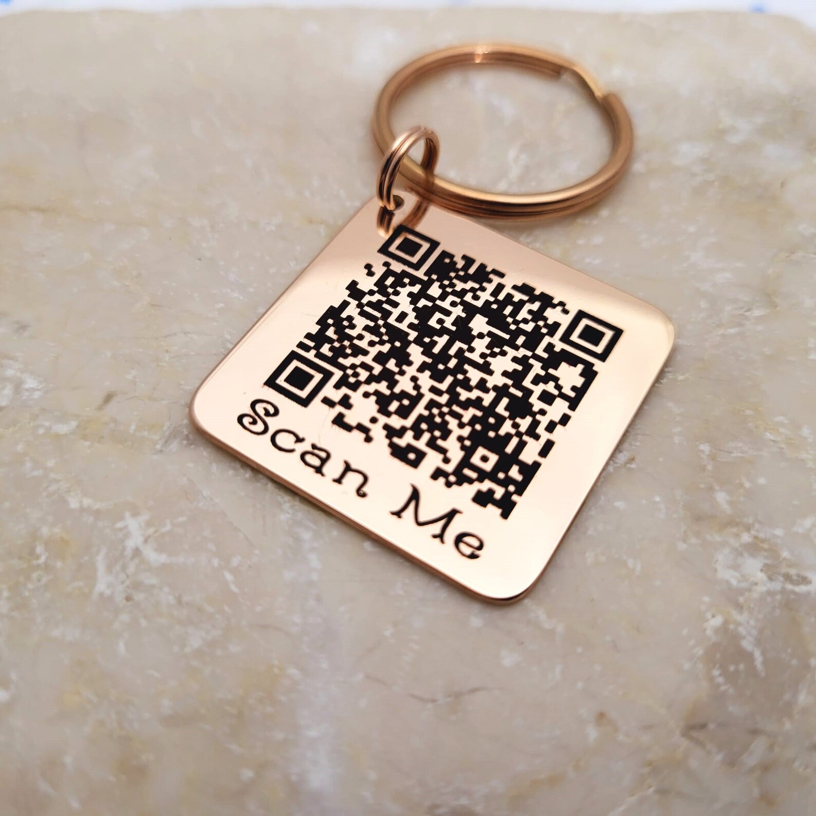 Personalised QR Code Keychain. Customized Metal QR Code Key - Etsy