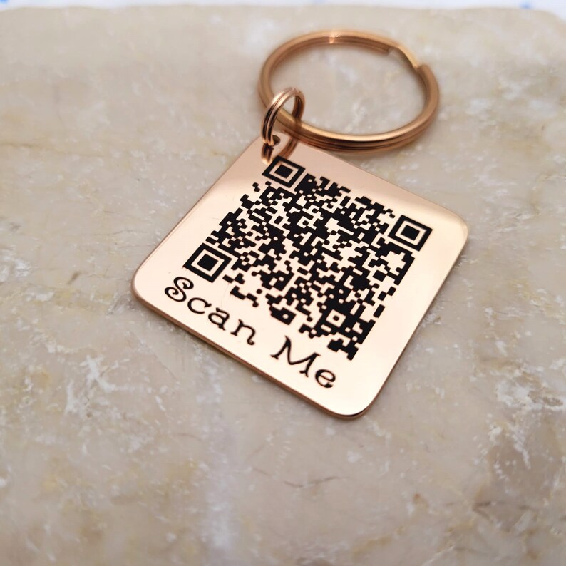 Personalised QR Code Keychain. Customized Metal QR Code Key - Etsy