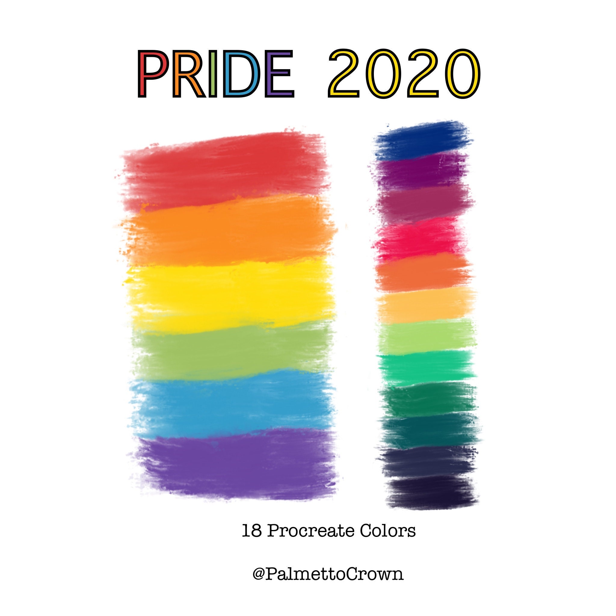 PRIDE 2020 / Rainbow / Procreate Color Palette / Procreate Swatches - Etsy