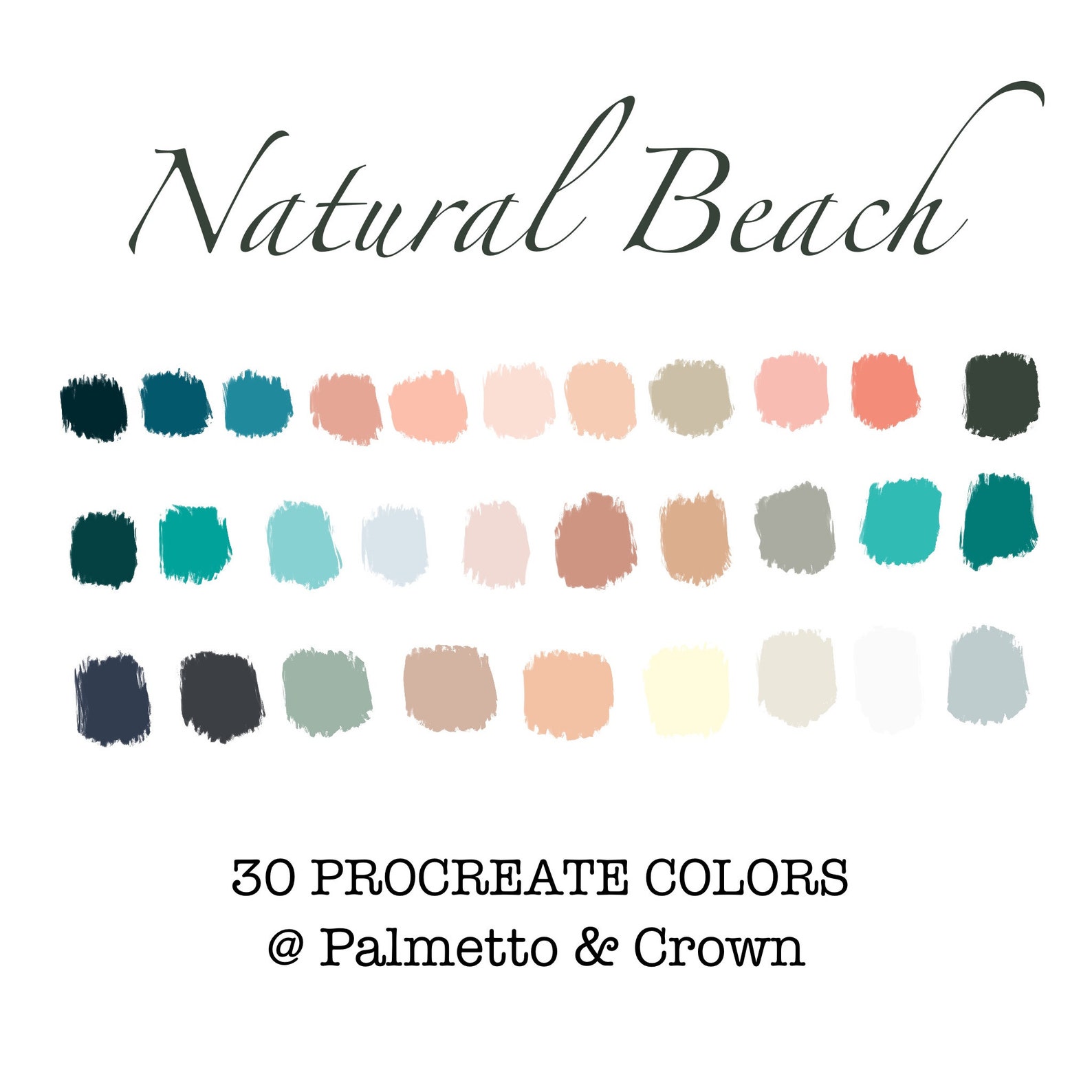 Natural Beach / Ocean / Sand / Sunset / Procreate Color Palette ...