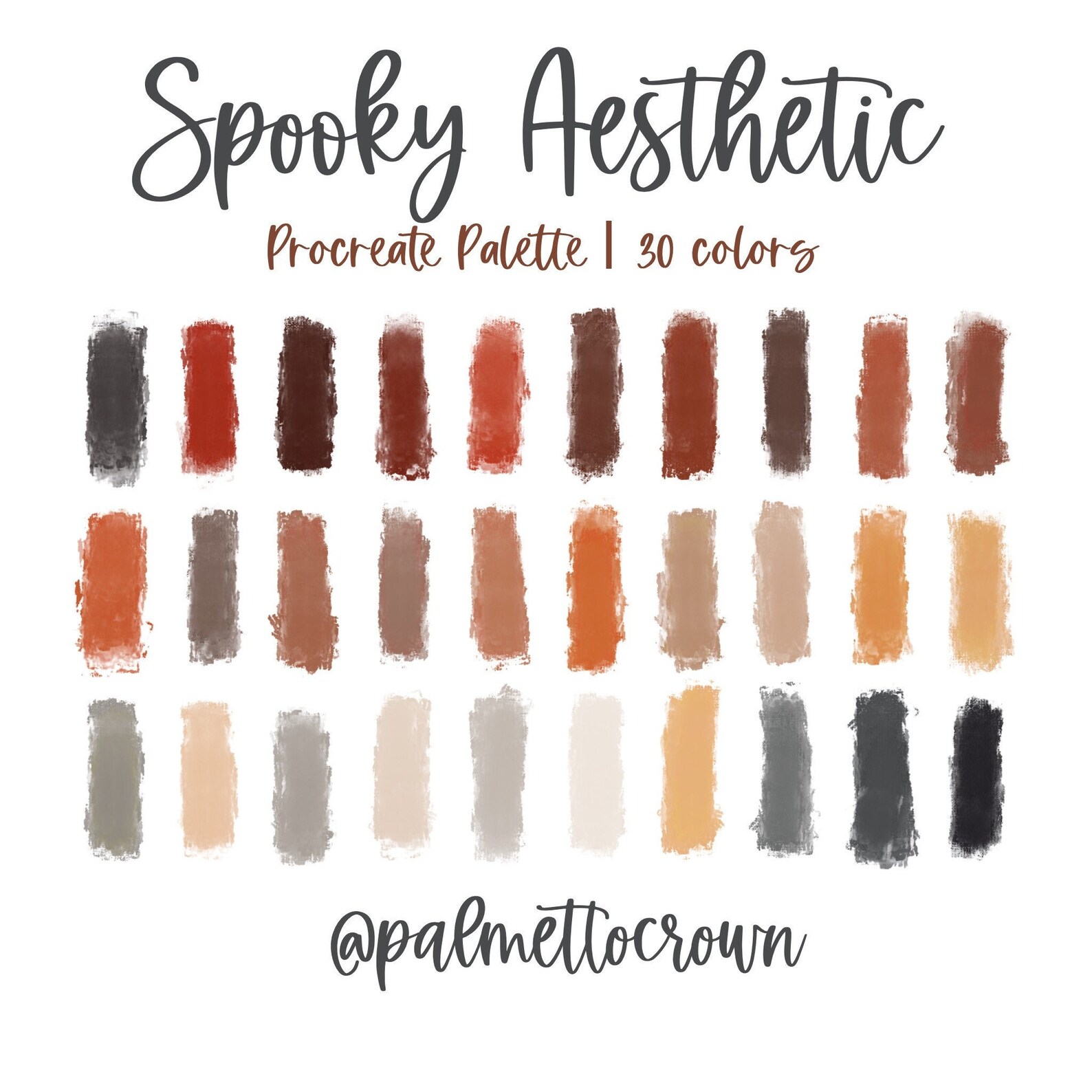 Spooky Aesthetic | PROCREATE COLOR PALETTE | Color Swatches, iPad ...