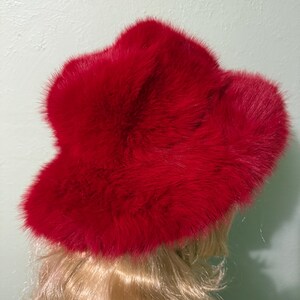 Beautiful Red Fluffy Hat. Very Soft and Warm. Fun Hat That is Fun to ...