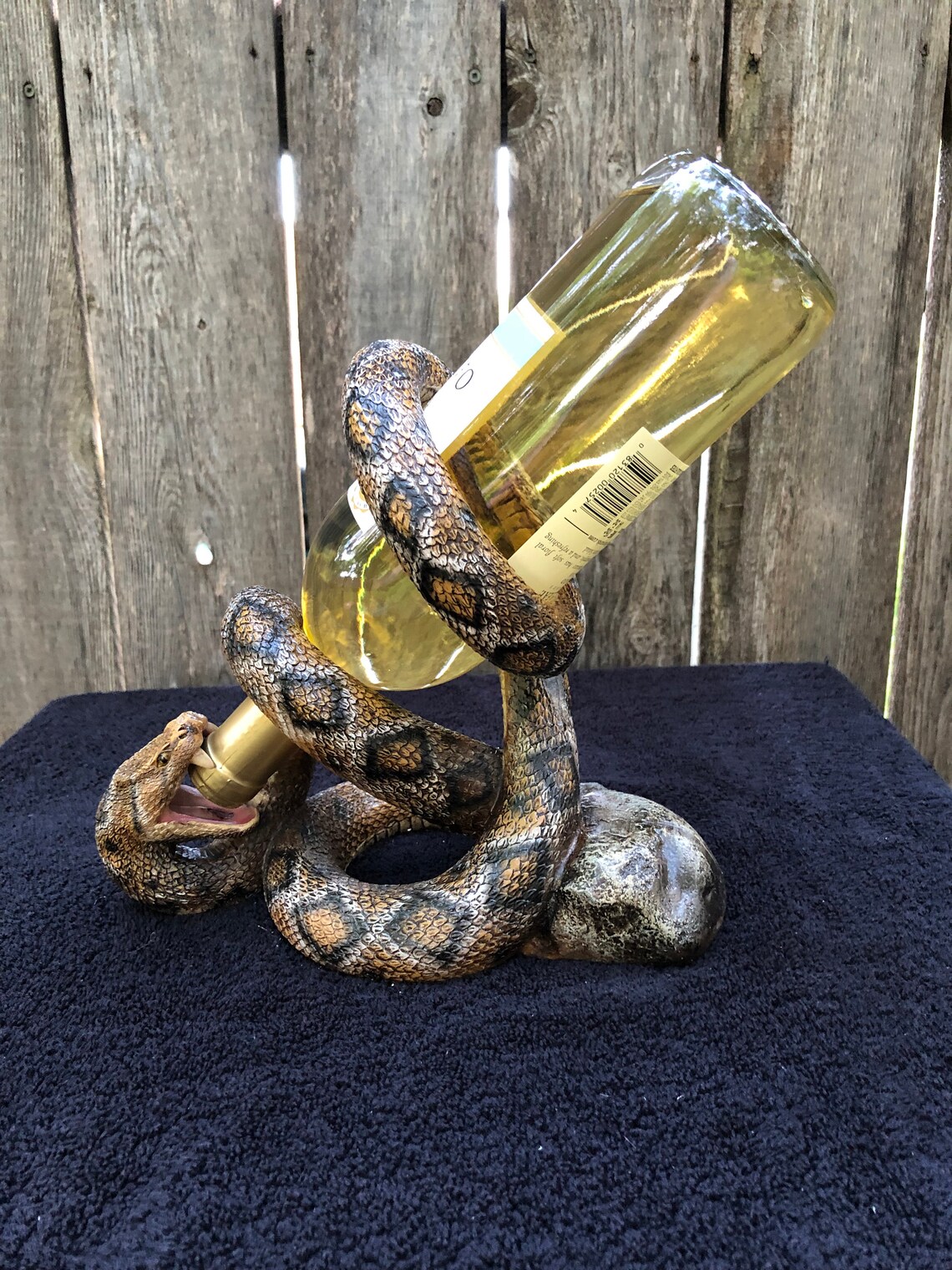 Rattlesnake Single Bottle Wine Holder, Beautiful Painted Detail. an Eye ...