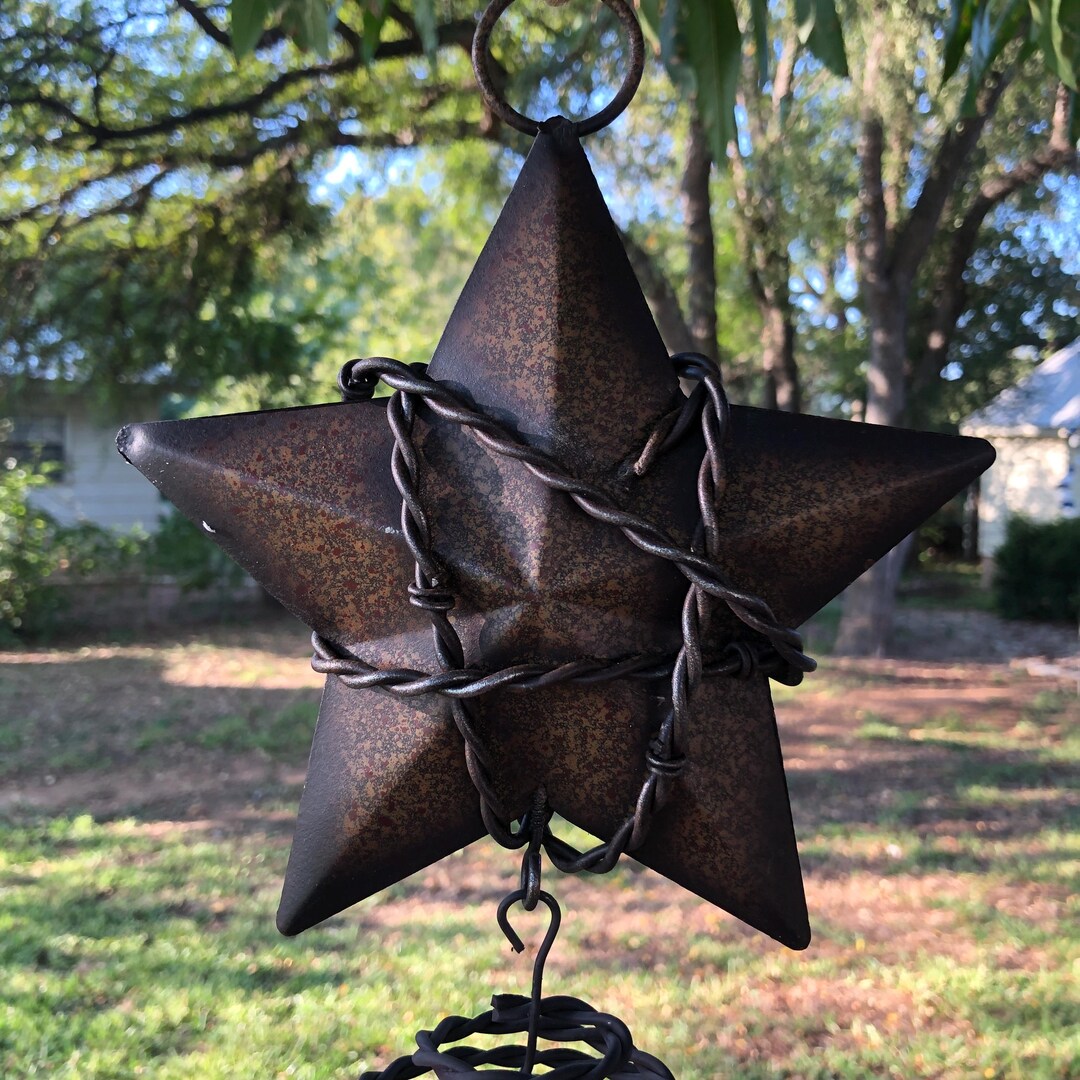 Beautiful, Detailed Star / Gun Wind Chime With Metal Wire Accents ...
