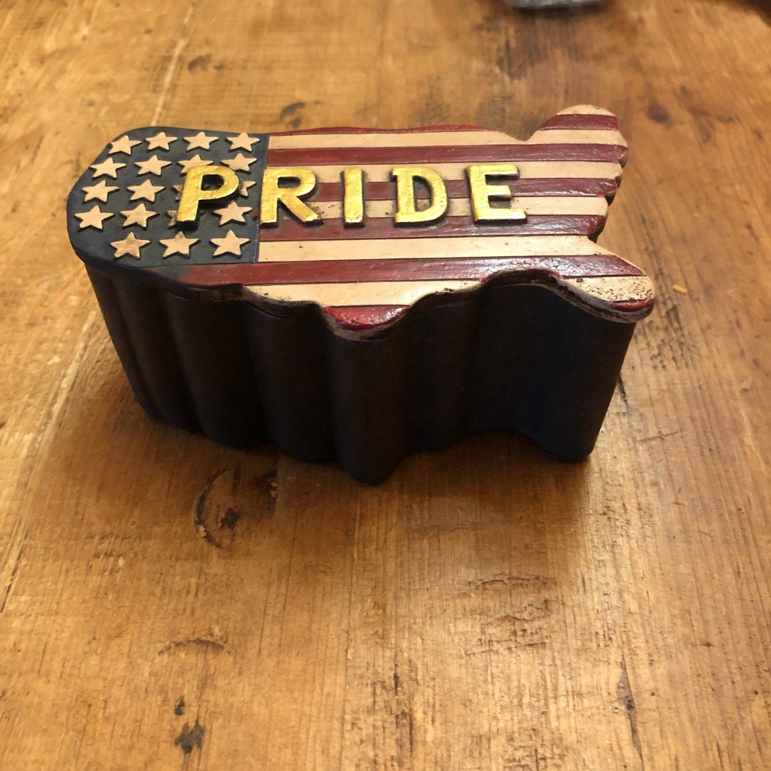 USA Red White and Blue Flag Pride Trinket Dresser Box Made of Resin - Etsy