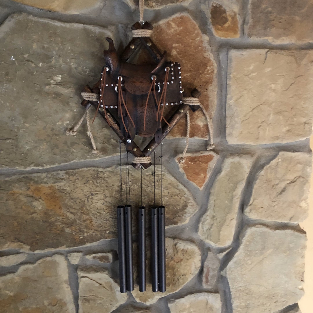 Beautiful Detailed Resin Saddle Wind Chime With Rope and Leather ...