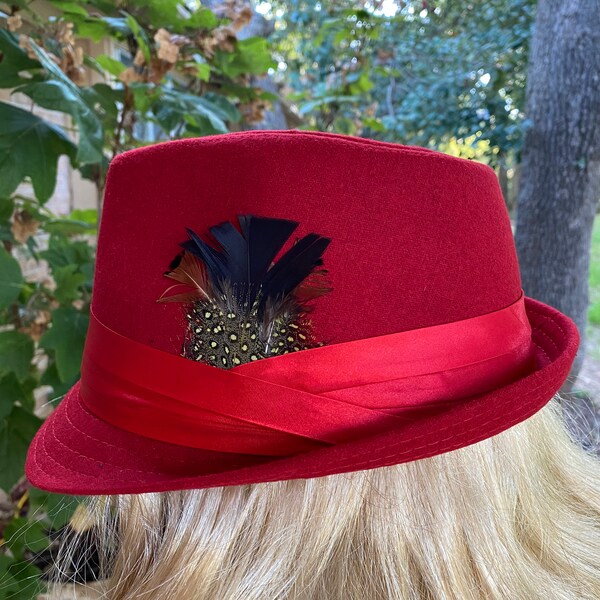 Red Felt Hat - Etsy