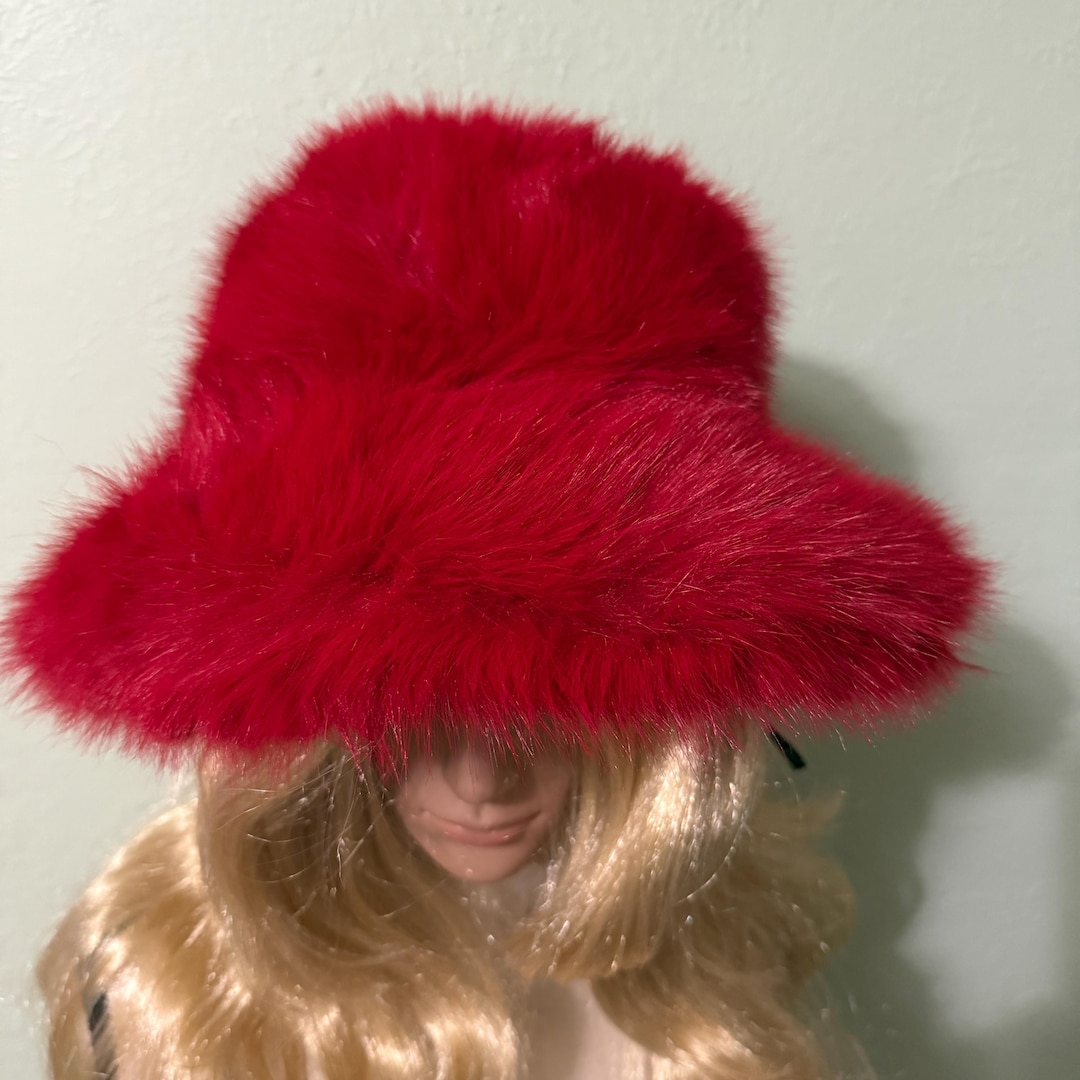 Beautiful Red Fluffy Hat. Very Soft and Warm. Fun Hat That is Fun to ...