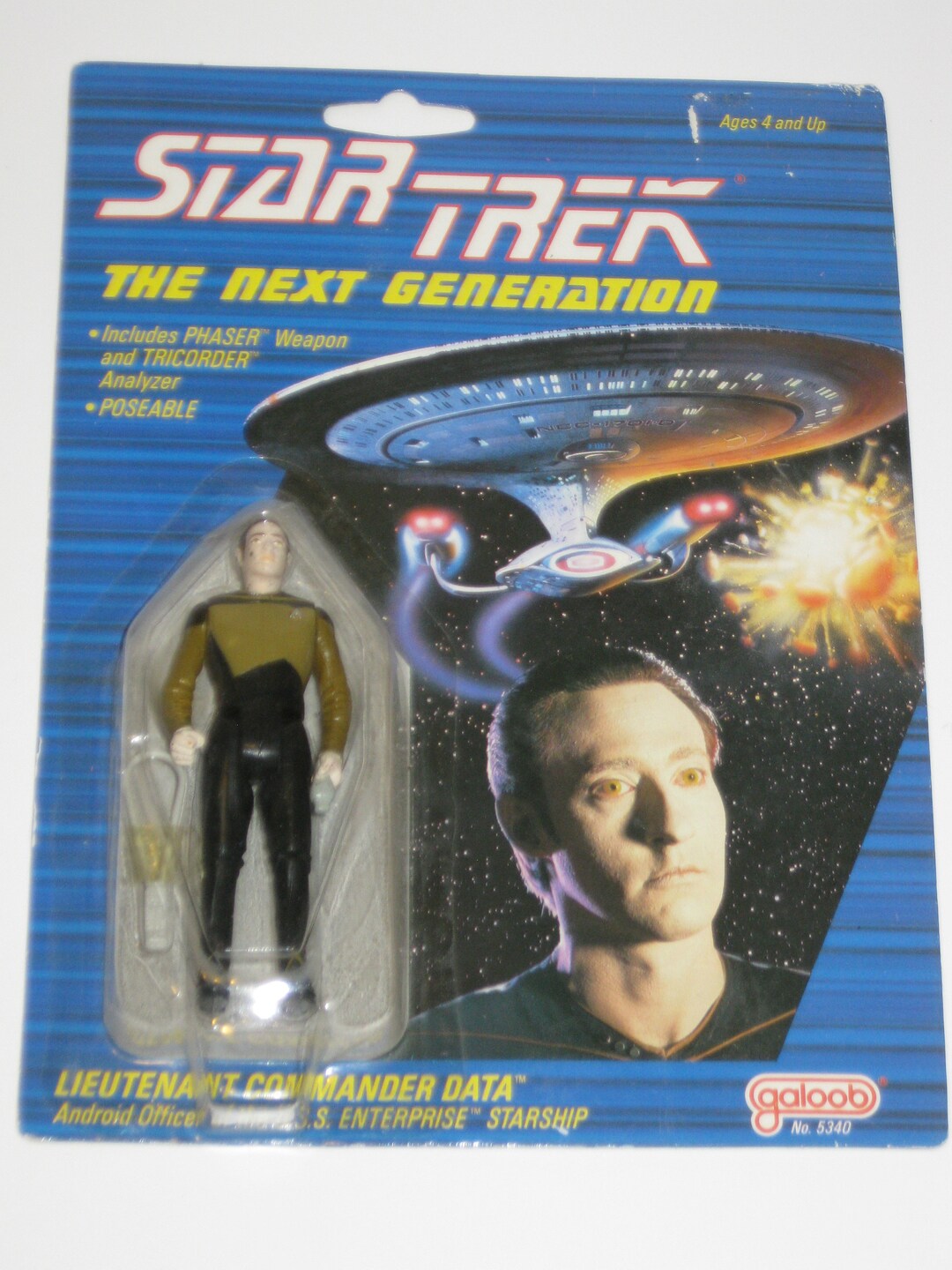 1988 Star Trek the Next Generation STNG Speckled Data Galoob Action ...