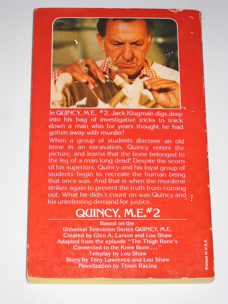 Quincy M.E. (you Pick) #1, 2, 3 (italian Only) Jack Klugman NBC TV Tie ...