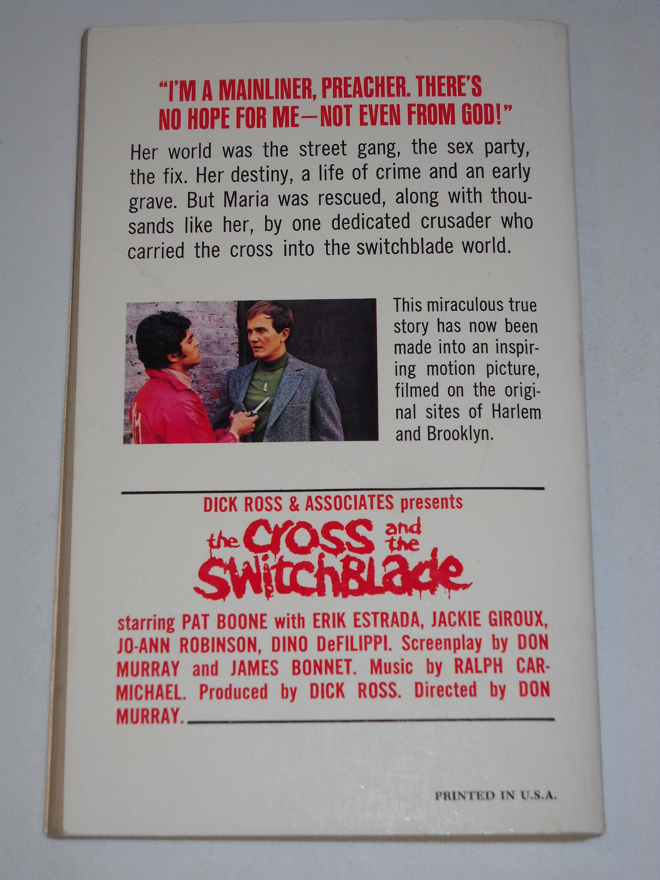 1990 the Cross and the Switchblade Movie Paperback Book Pat Boone Erik ...