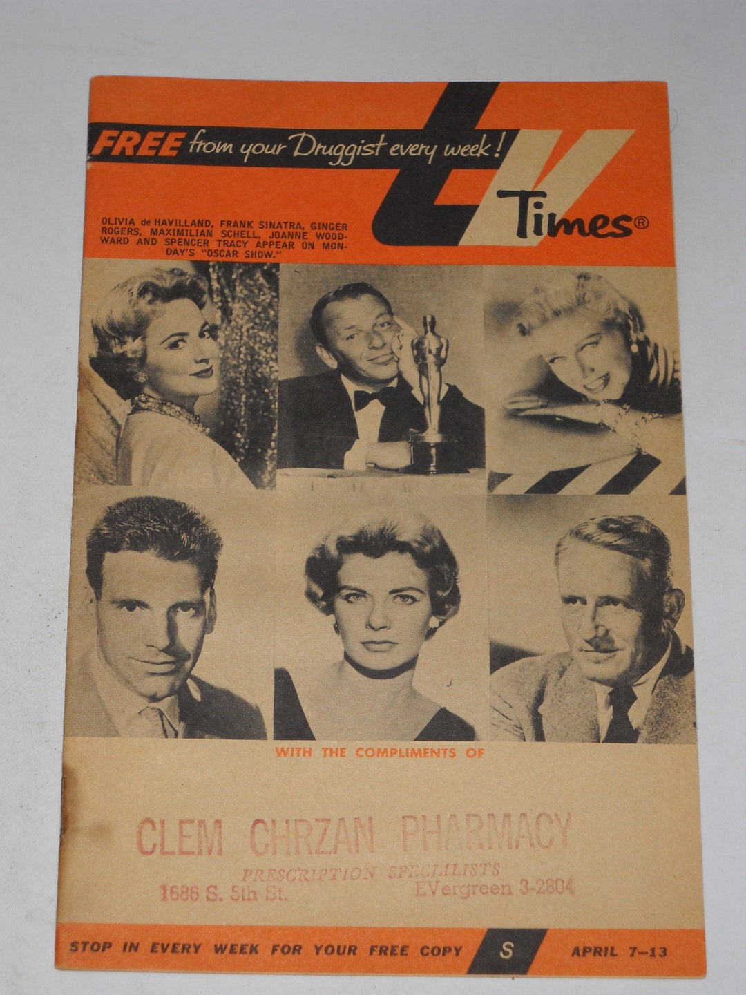 You Pick: 1963 TV Times Apr. 7 Oscars; Mar. 10 Loretta Young; June 9 ...