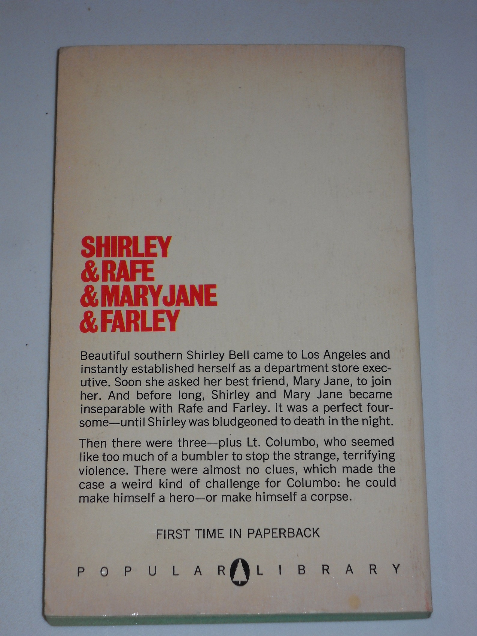 1972 Columbo 1 Peter Falk NBC Mystery Movie Book FN - Etsy