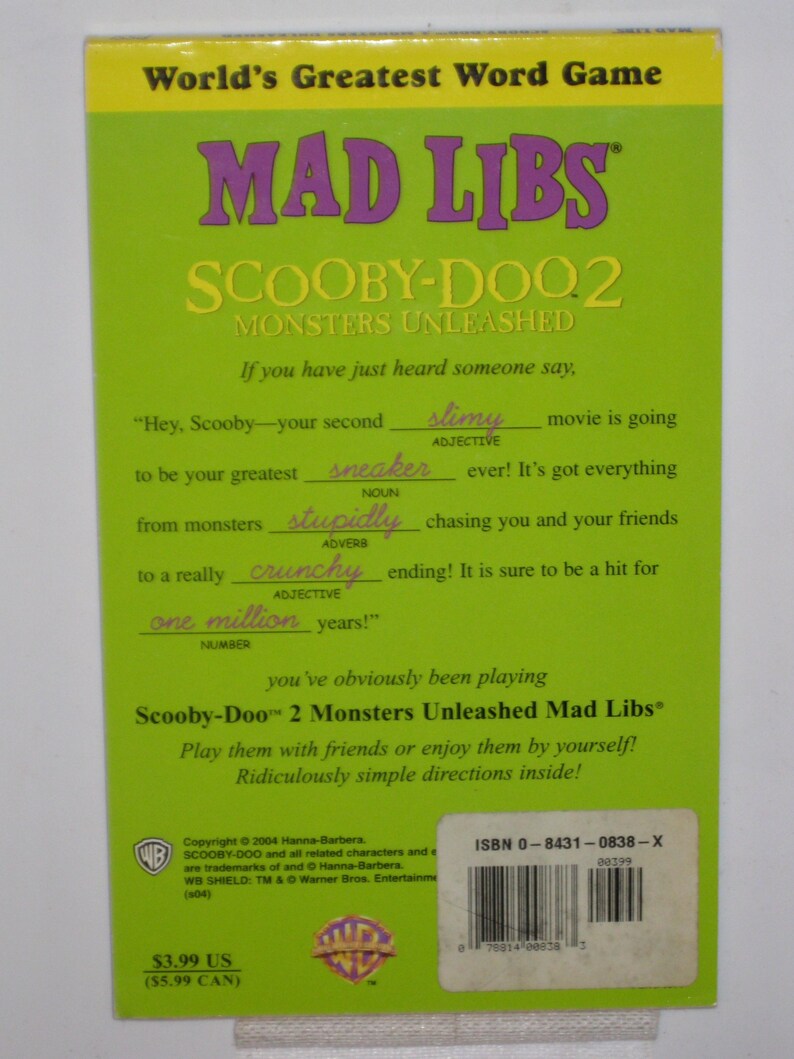 You Pick: Mad Libs Scooby Doo, Scrappy Doo, Scooby Doo 2 Monsters ...