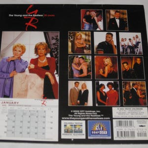 SCARCE Young & the Restless Cookbook and Calendars - 2001, 2002, 2003 ...