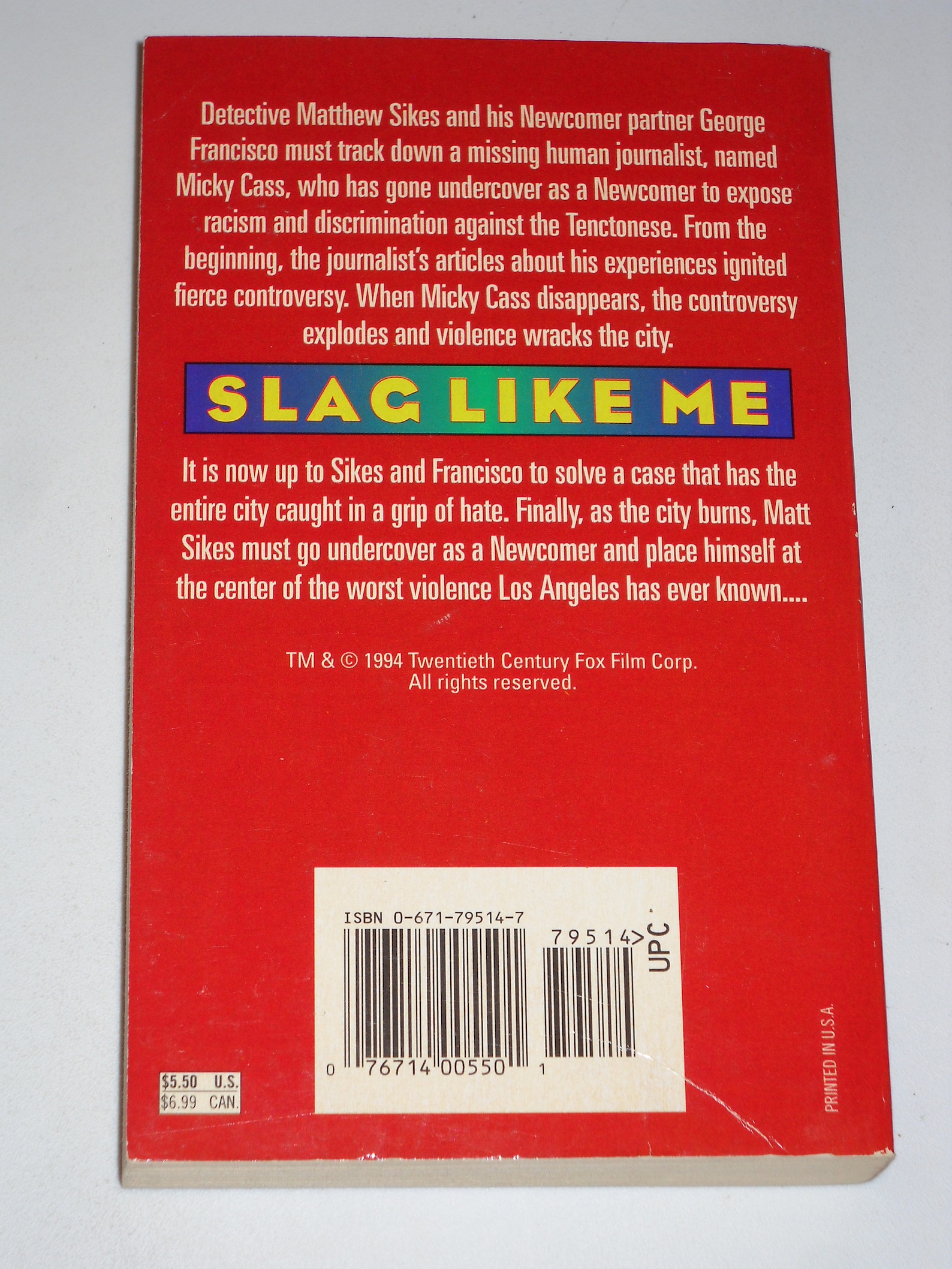 1994 Alien Nation 5 Slag Like Me by Barry Longyear FOX TV - Etsy