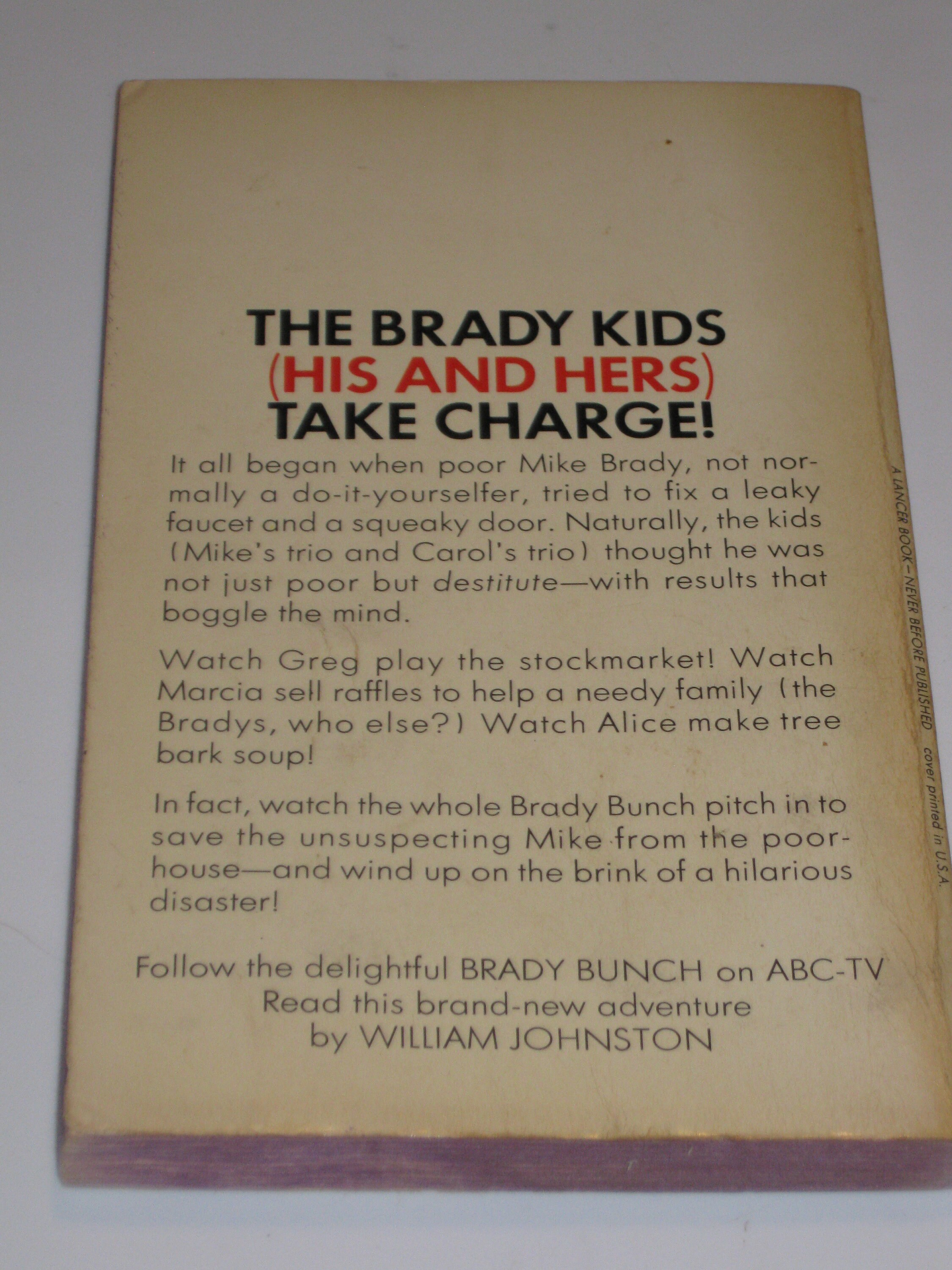 Brady Bunch (you Pick) Lancer TV Series Novels! P.T.A. Corral, Count up ...