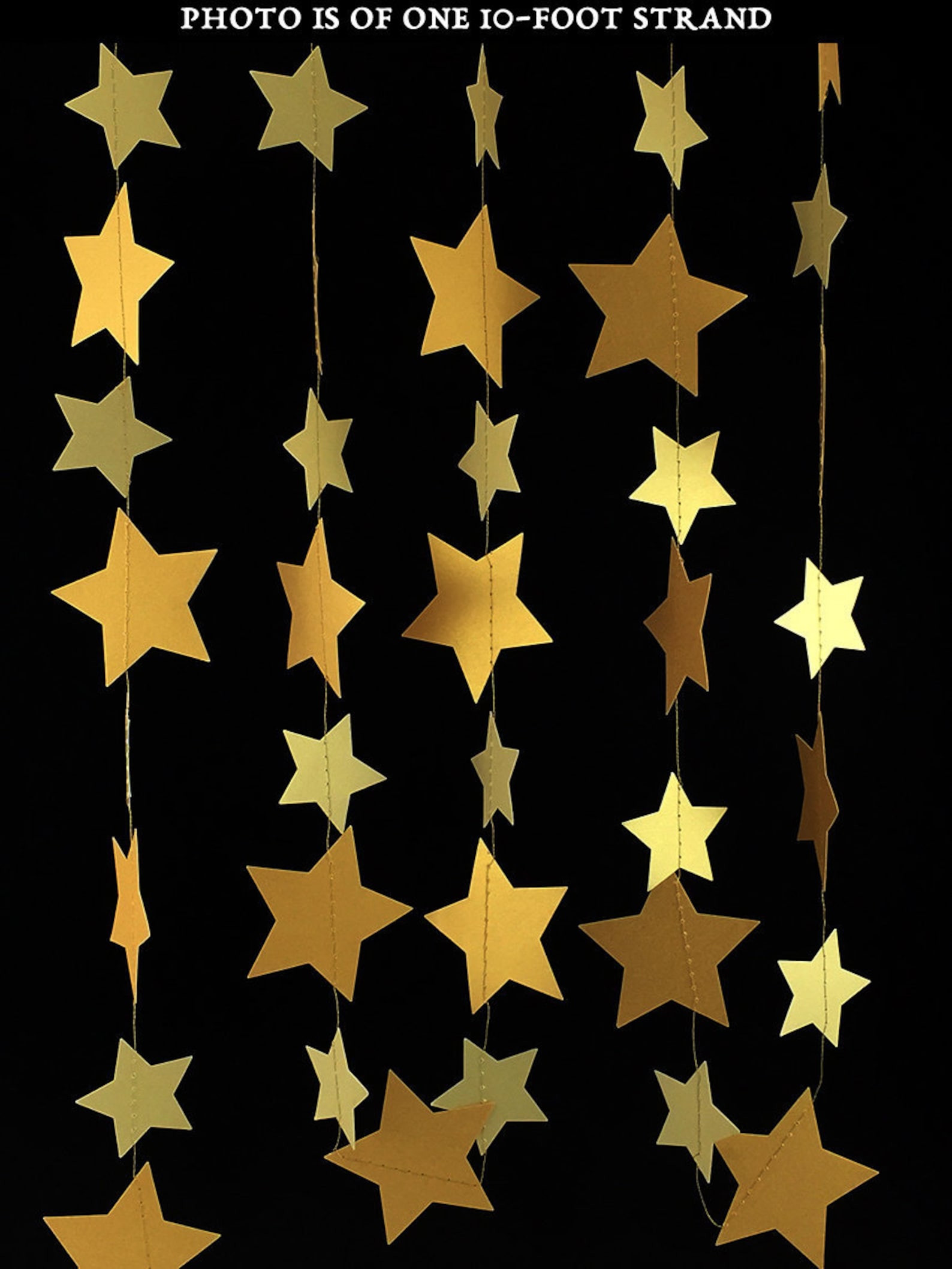 Dark Gold Star Garland Gold Paper Garland Gold Wedding | Etsy