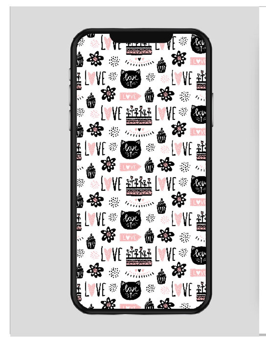 Phone Case Positive Phrases Patterns Love Cupcake - Etsy