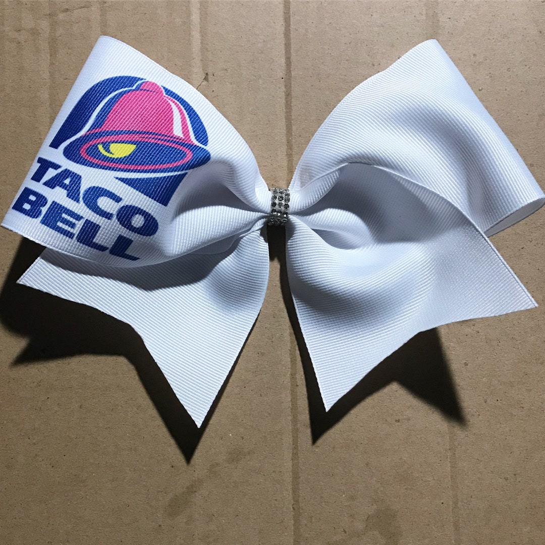 Taco Bell - Cheer Bow - on White Ribbon - Etsy