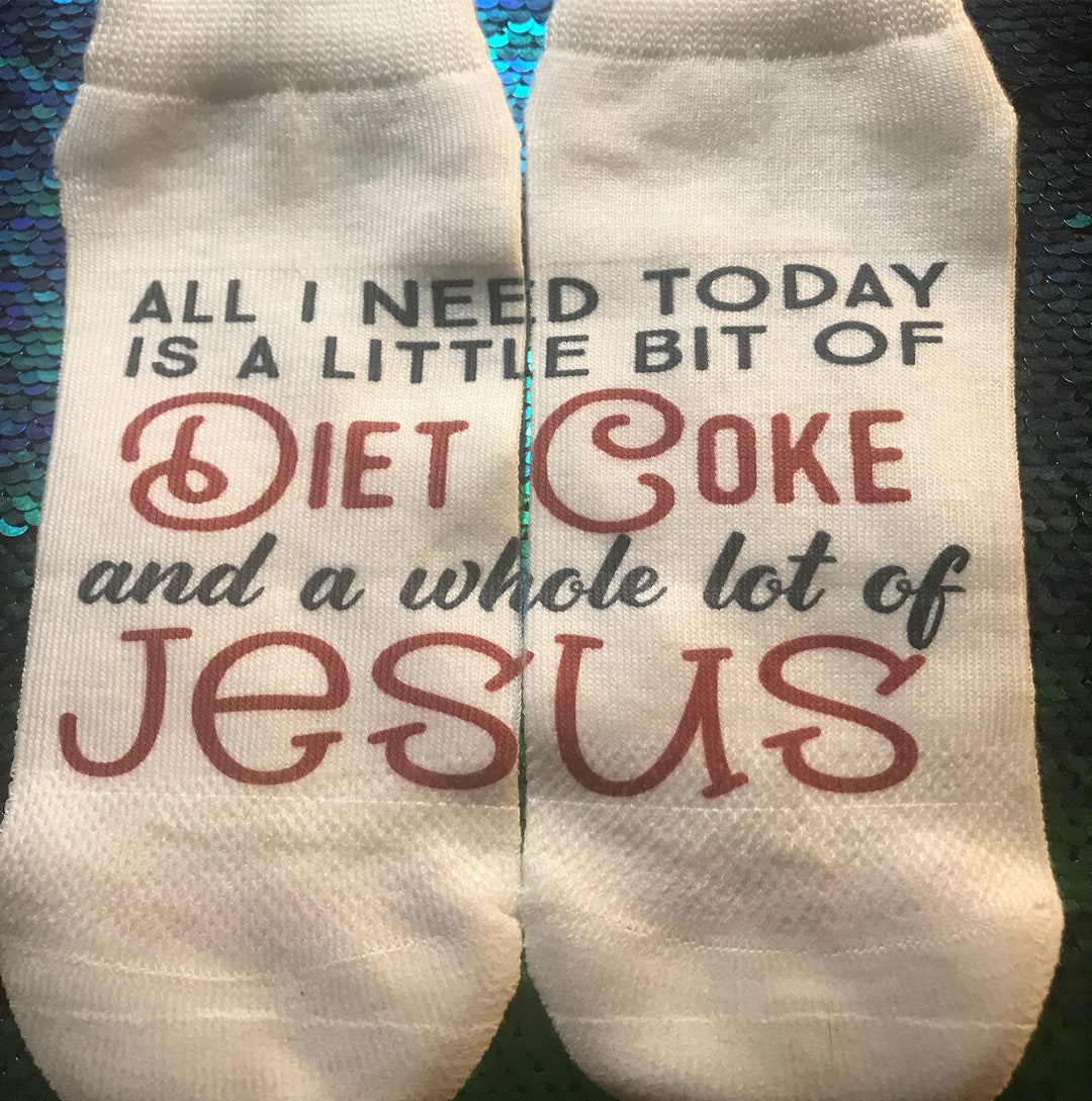 Diet Coke and Jesus - Inspirational Socks - Lucky Socks - Custom Socks ...