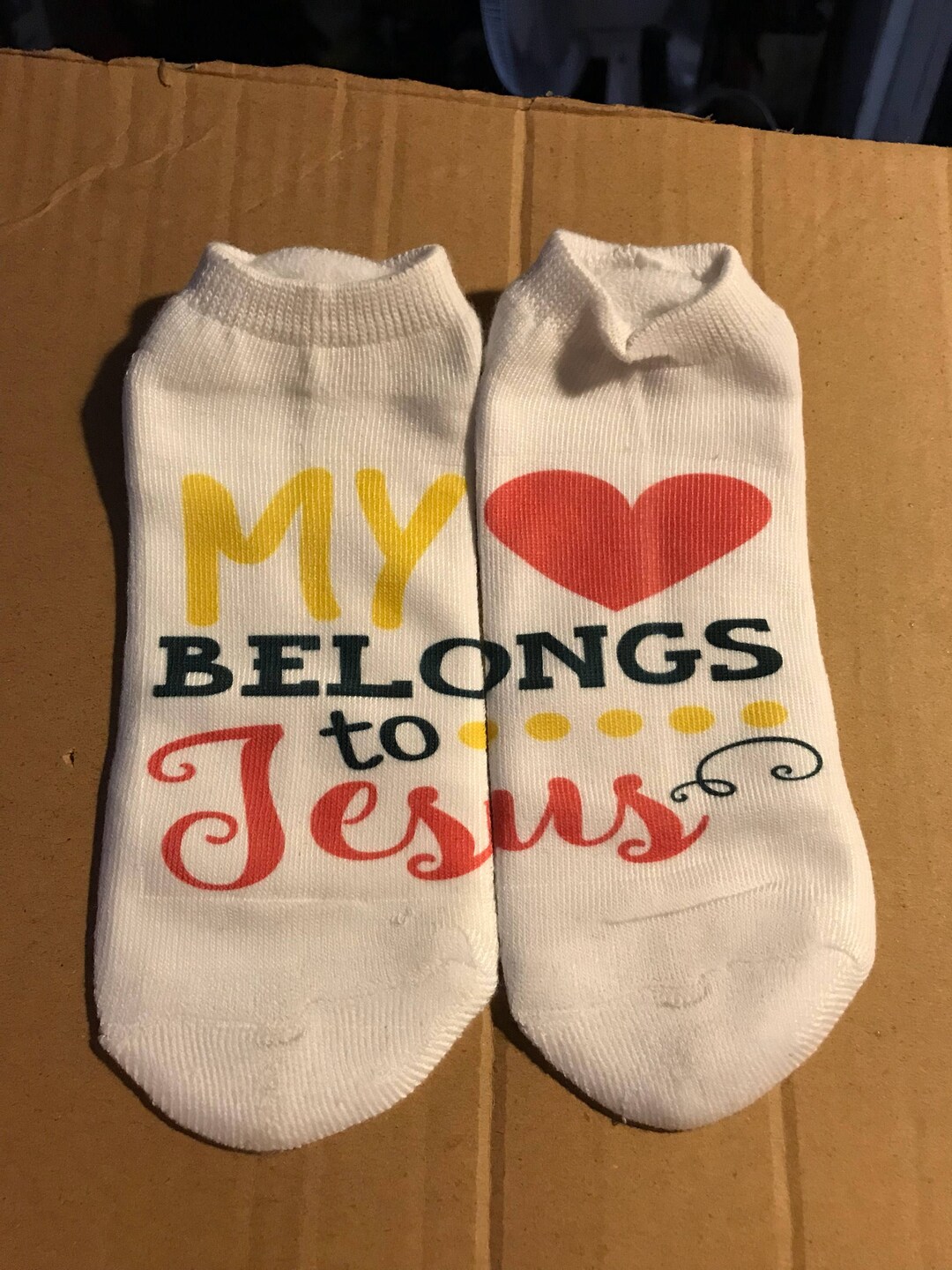 My Heart Belongs to Jesus Inspirational Socks Lucky Socks Custom Socks ...