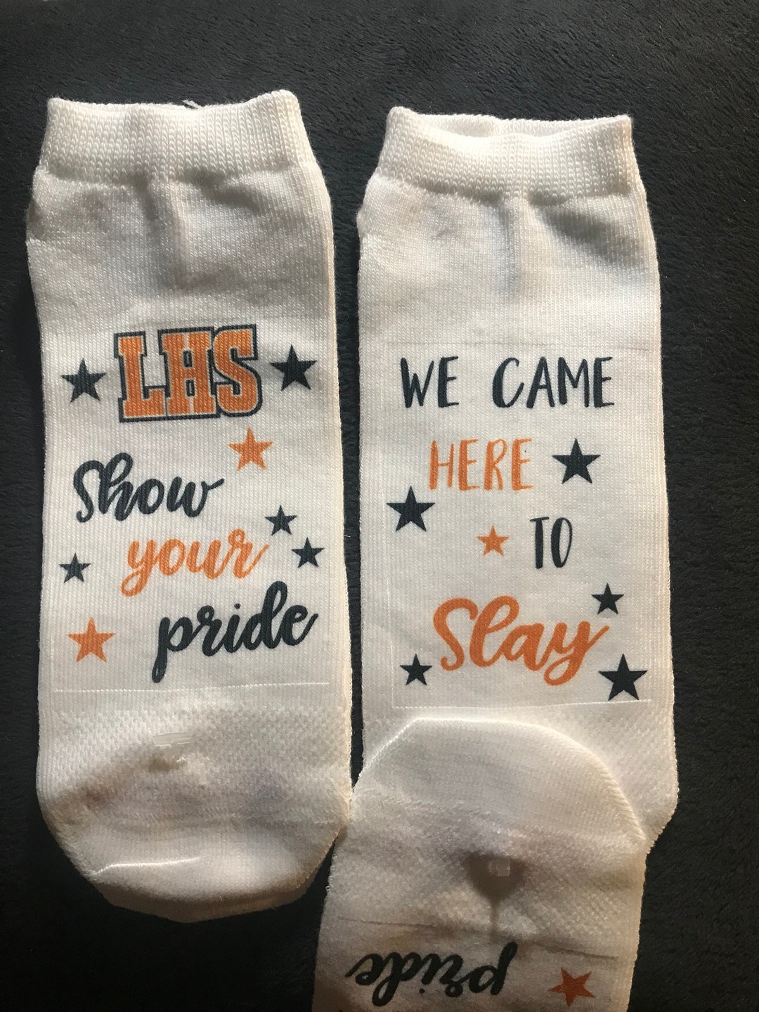 Show Your Pride / We Came Here to Slay - Lucky Socks - Cheer Socks ...