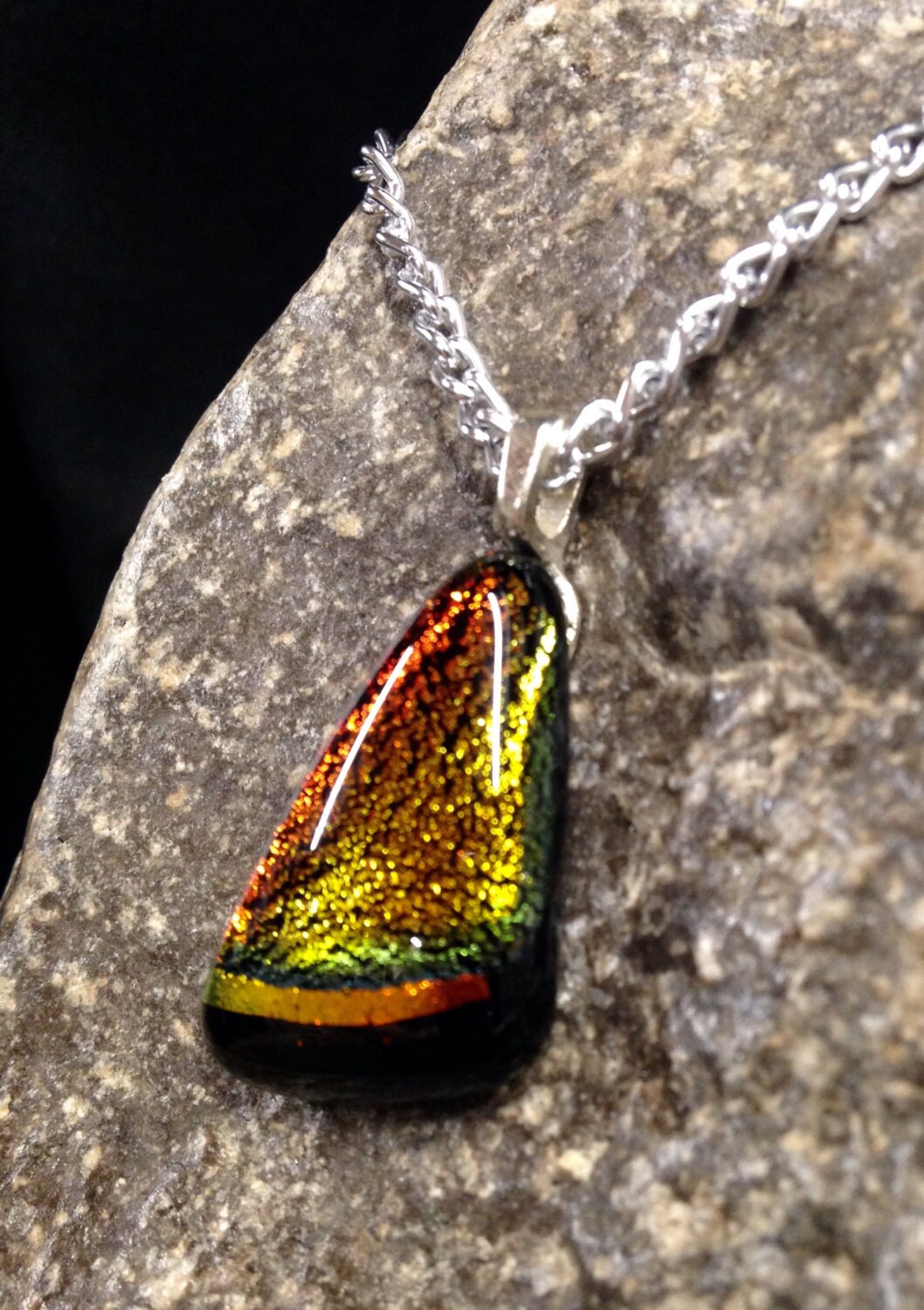 Dichroic Fused Glass Pendant - Etsy