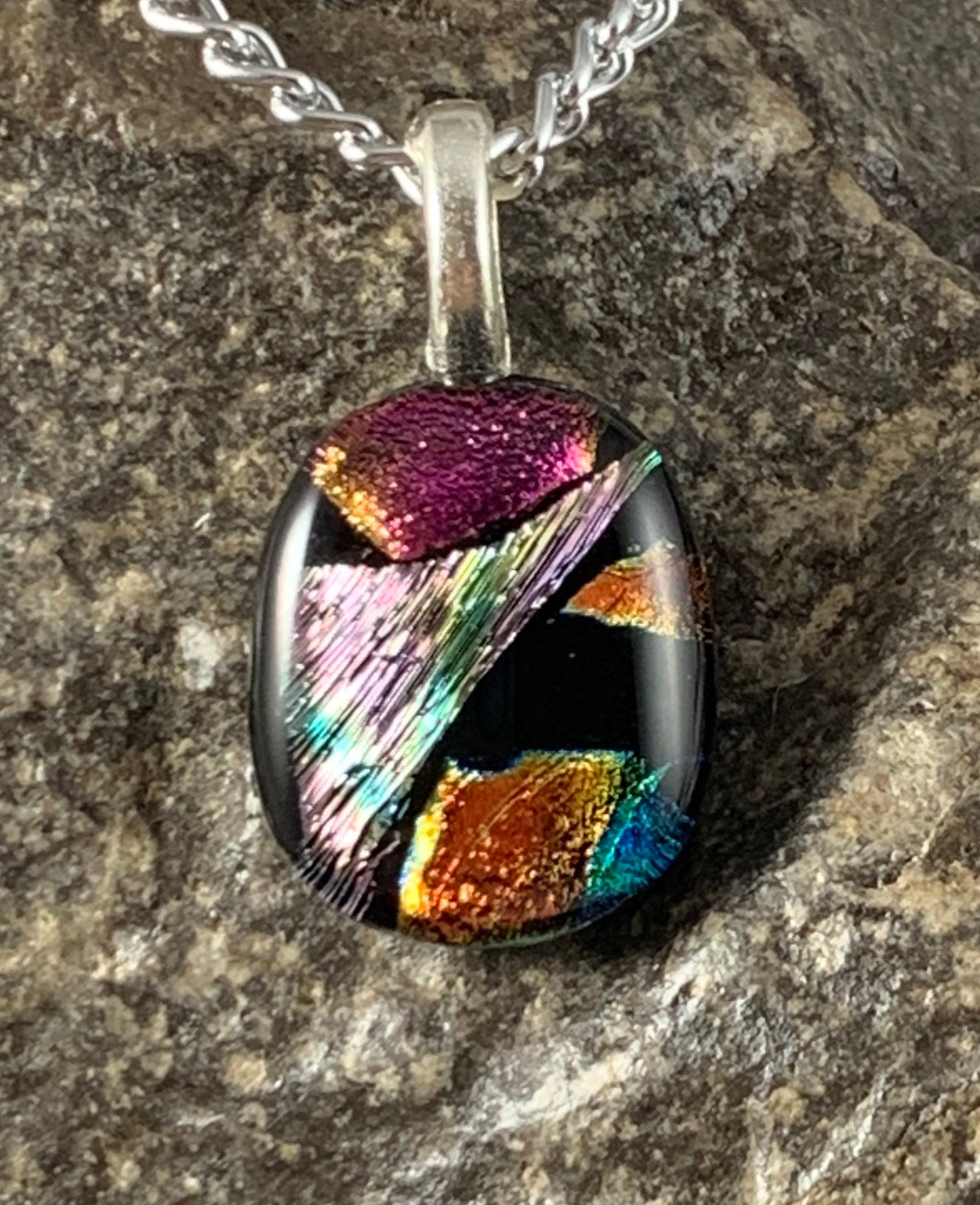 Dichroic Glass Pendant - Etsy