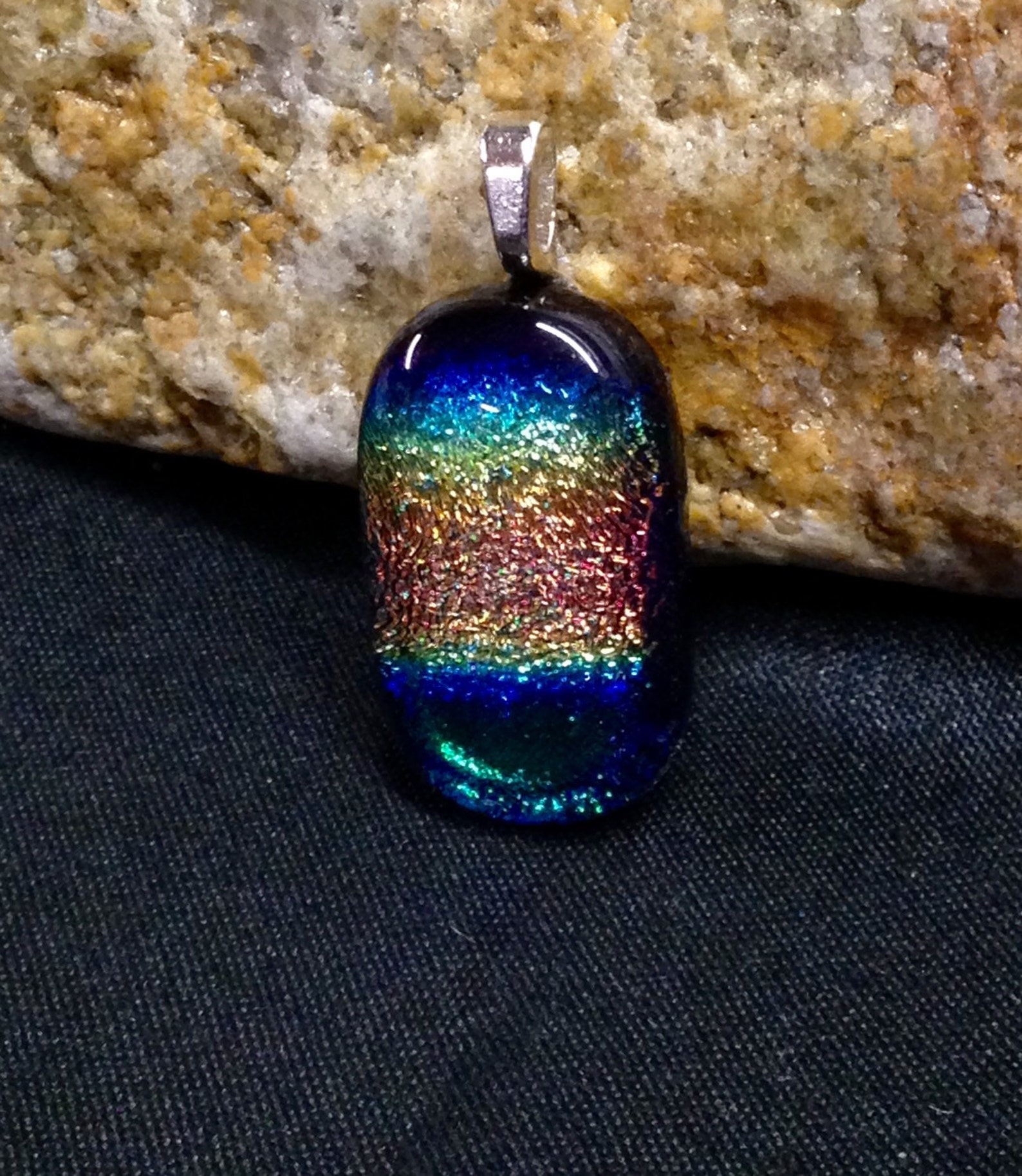 Dichroic Glass Pendant - Etsy