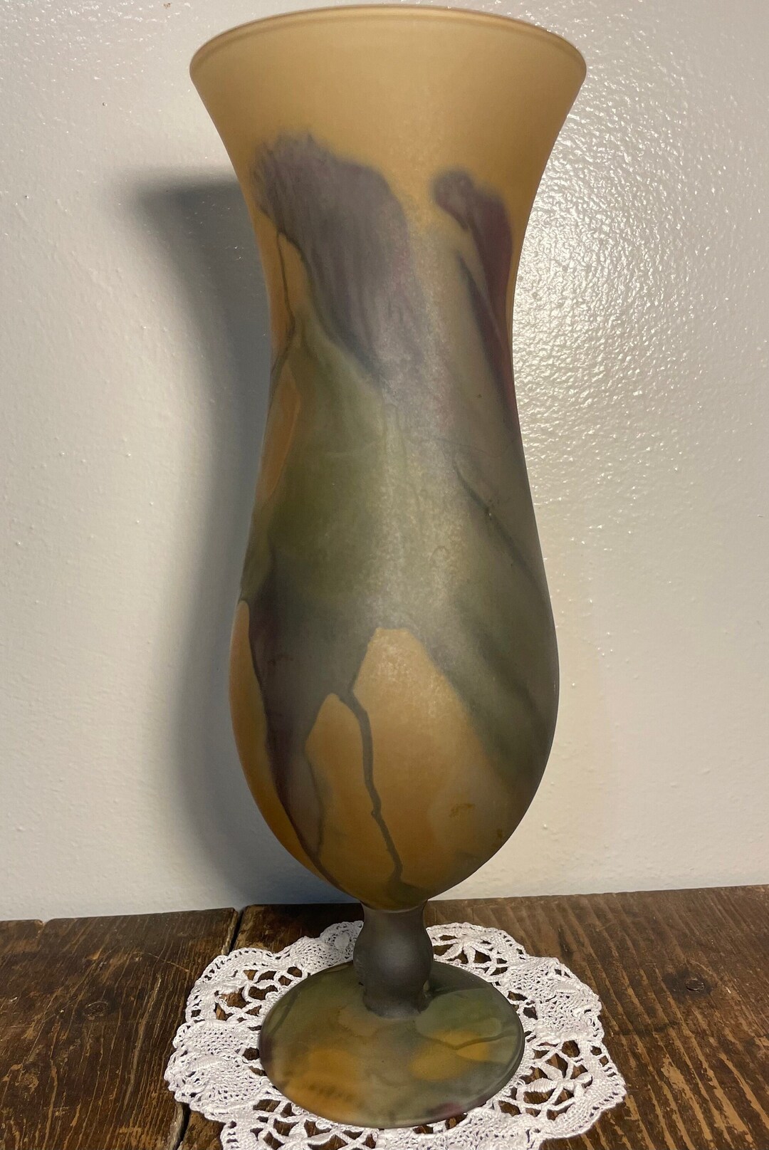 Hand Painted Glass Vase by Rueven - Etsy