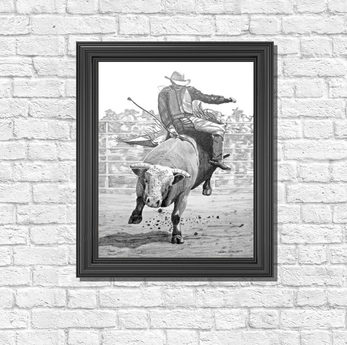 Bull Riding Art Rodeo Bull Print Printable Rodeo Art Rodeo - Etsy