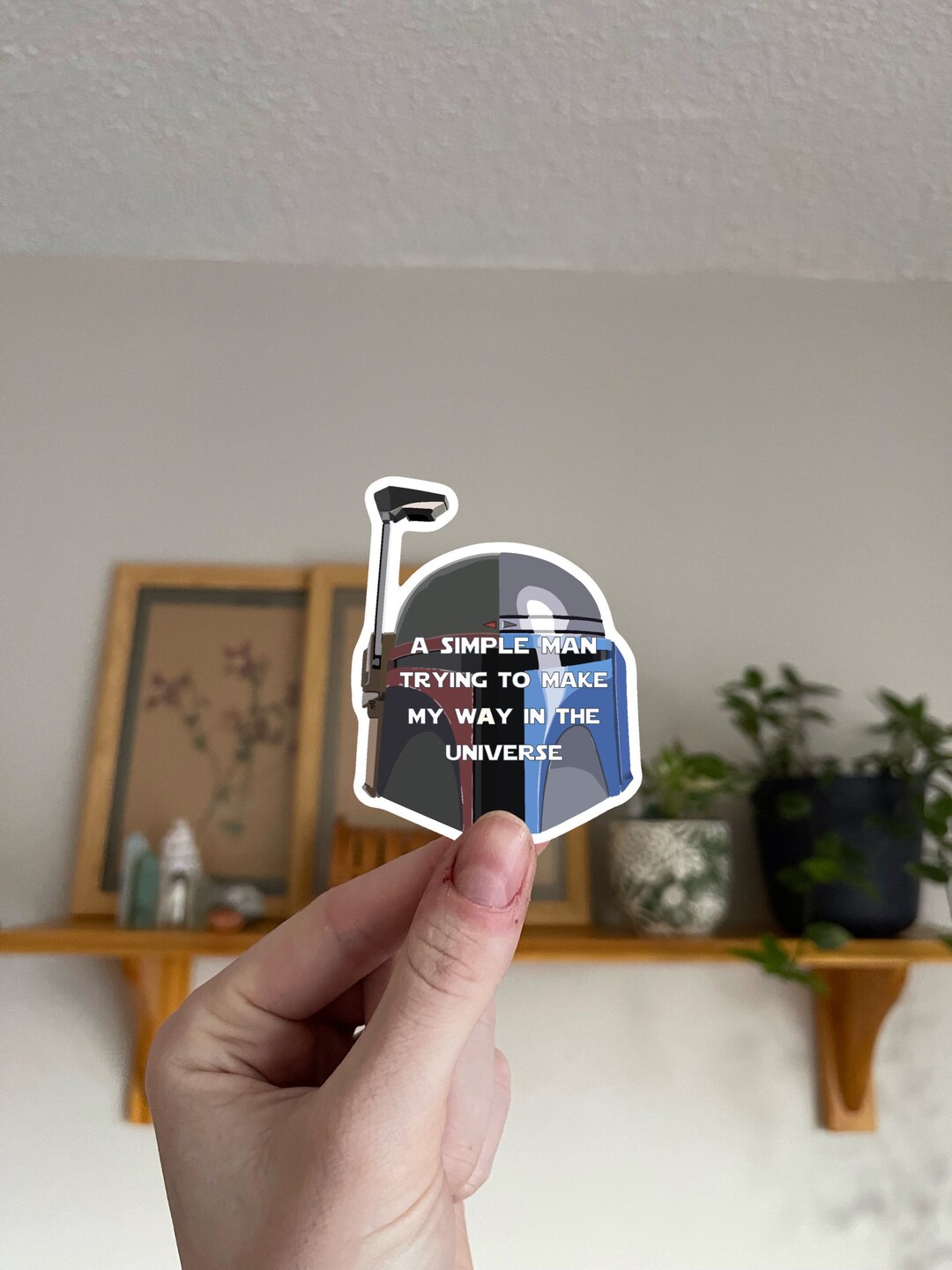Boba and Jango Fett, Simple Man Sticker Glossy Vinyl Sticker Waterproof ...
