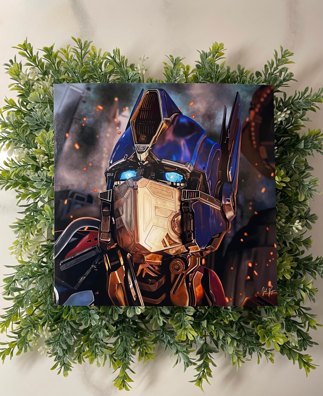 G1 Optimus Prime Cybertron Digital Drawing Coloured Art Print ...