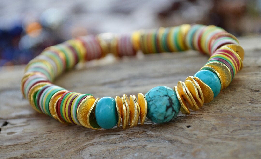 Beaded Stackable Gemstone Turquoise One-of-a-kind Bracelets - Etsy