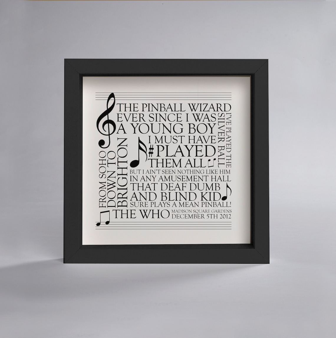 Personalised Bespoke Music / Lyric Frame - Etsy