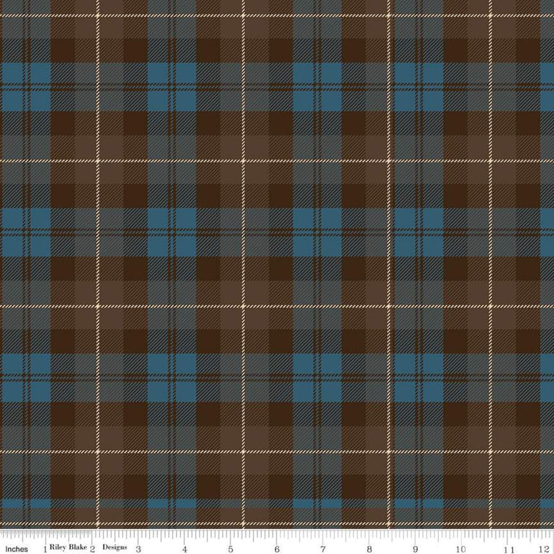 All About Plaids Tartan C638 Brown Blue Riley Blake Designs Plaid ...