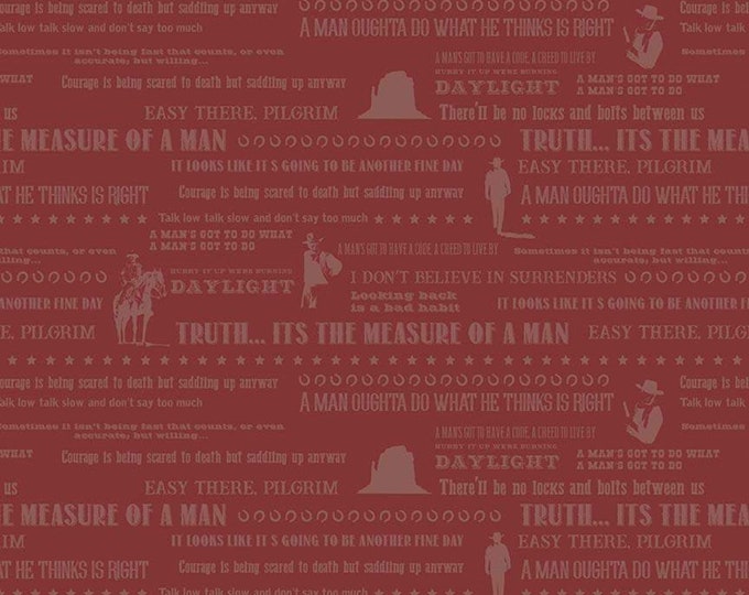 Fat Quarter End of Bolt - John Wayne Quotes C8575 Red - Riley Blake ...